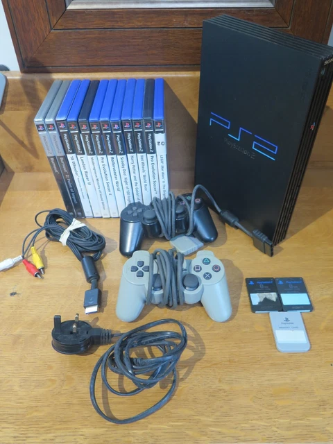 SONY PLAYSTATION PS2 Games Console 2 Controllers Memory Cards 12 Games ...