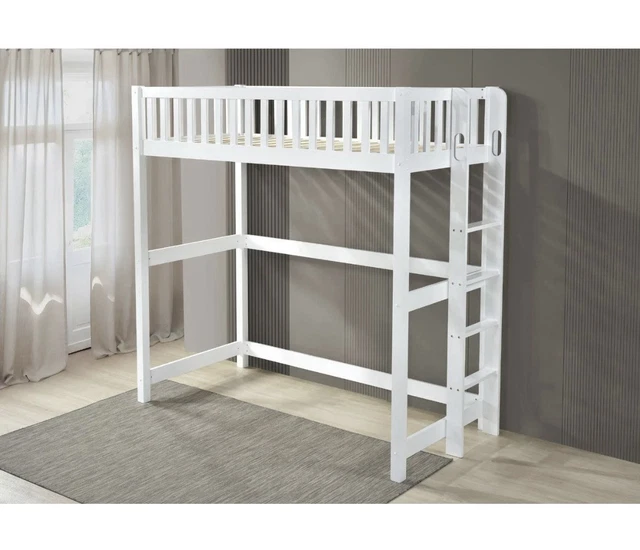 BRAND NEW BECCLES High Sleep Single bed In White Wood £312.70 - PicClick UK