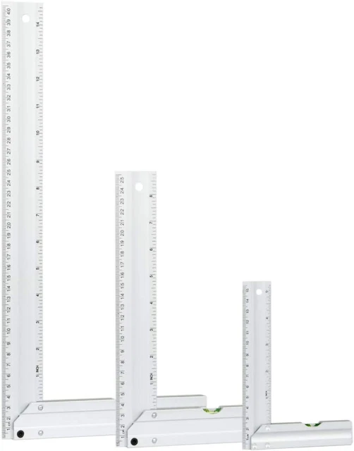 POWERTEC 80005 L Square Ruler Set W/Bubble Levels, Anodized Aluminum ...