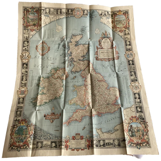 MAP OF &THE British Isles & Irish Free State” National Geographic 1937 ...