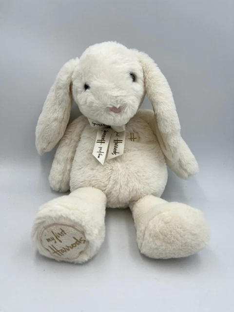 HARRODS MY FIRST Bunny Rabbit Plush Soft Toy Comforter Blankie 36cm £24 ...