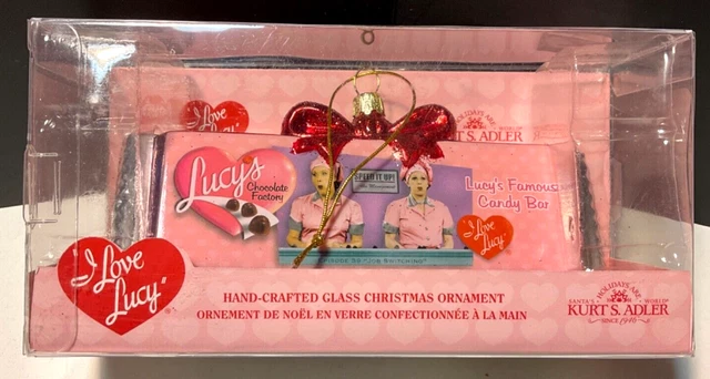 KURT ADLER &I Love Lucy" Lucy's Chocolate Factory Candy Bar Glass ...
