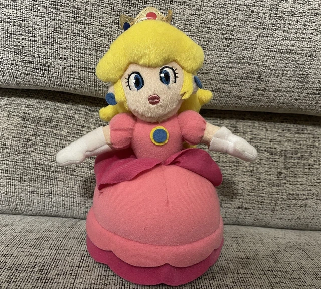 VINTAGE SUPER MARIO Party 5 Princess Peach Plush Toy Rare Sanei 2003 ...