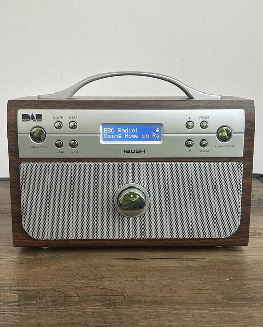 BUSH NE-3160 DAB & FM Radio Portable Wood Effect Battery or Mains Fully ...