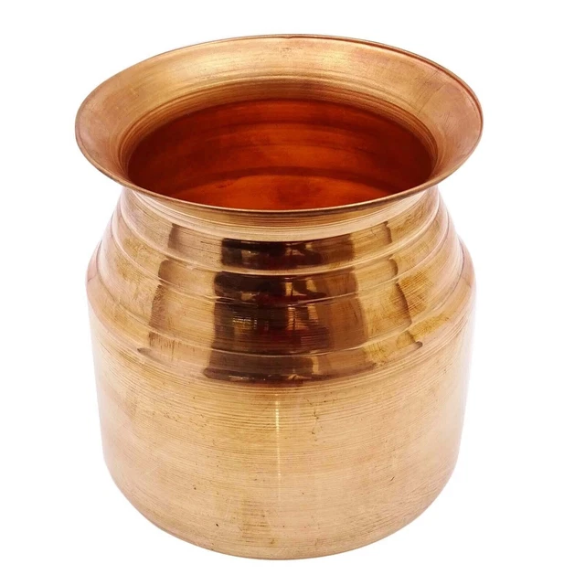TRADITIONAL KALASH PRAYER Lota Pot Pure Copper Pooja Item Hindu Arti ...