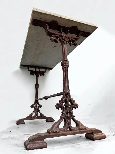 ANTIQUE CAST IRON Gothic Revival Table With Marble Top £495.00 ...