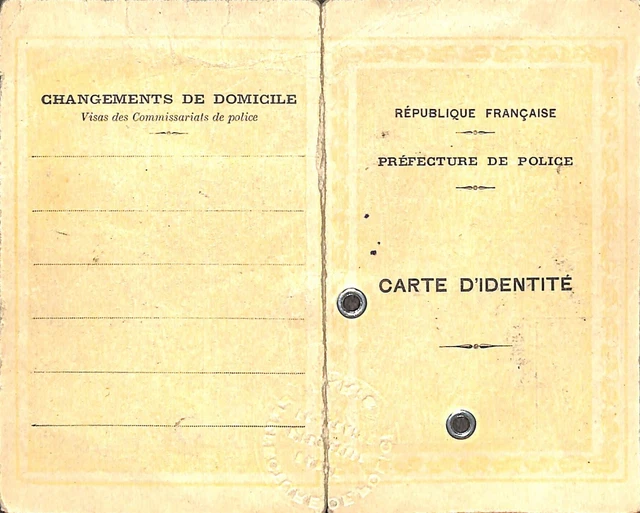 ANCIENNE CARTE D'IDENTITE / Old Identity Card 1954 EUR 11,90 - PicClick FR