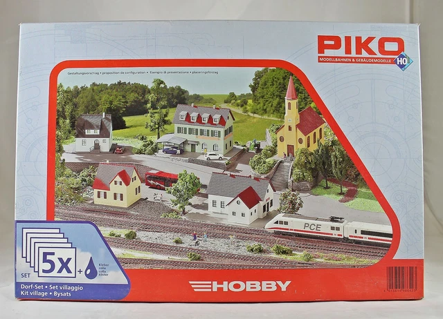 KIT PIKO 98642 échelle H0 lot village 5 kits avec colle de collection ...