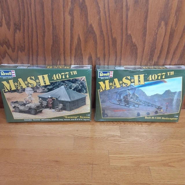 LOT REVELL MASH 4077th Swamp Scene Model Kit #4335 Bell H-13H ...