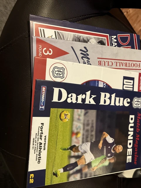 4 X DUNDEE Home League And Cup Football Programmes From Season 2020 ...