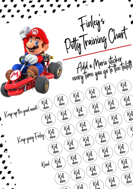 CARS POTTY TOILET Training Reward Chart Stickers Boys Girls Personalise ...