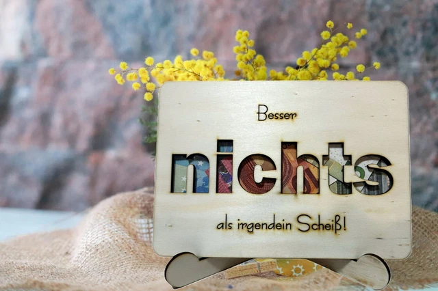 NICHTS GESCHENKKARTE HOLZ Geldgeschenk A5-Format 15x21 cm wahlweise mit ...