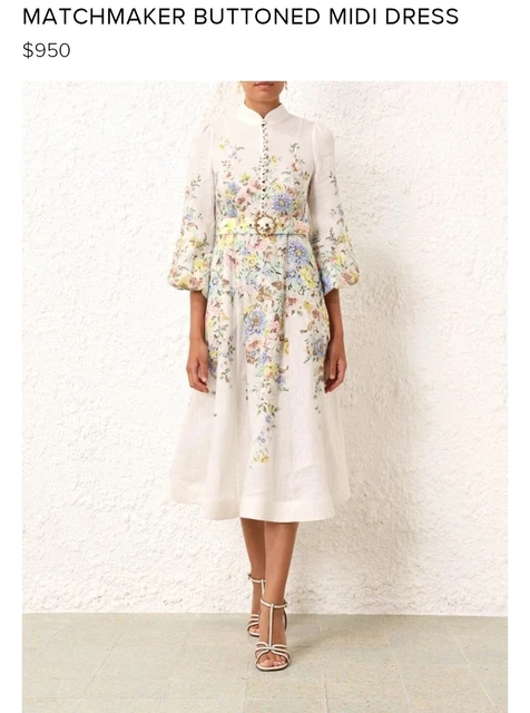 ZIMMERMANN MATCHMAKER BUTTONED Midi Dress $680.00 - PicClick AU