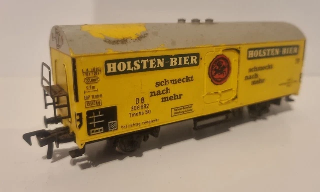 FLEISCHMANN 1467 H Goods Wagon Holsten Bier DB 308 682 H0 scale 1:87 ...
