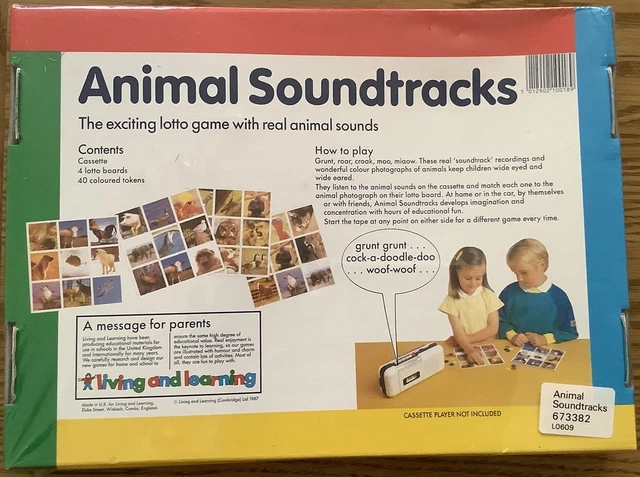 LIVING AND LEARNING Vintage Animal Soundtracks Game 1987 New Unopened ...