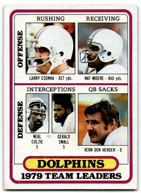 1980 TOPPS LARRY Csonka/Nat Moore/Neal Colzie/Gerald Small/Vern Den ...