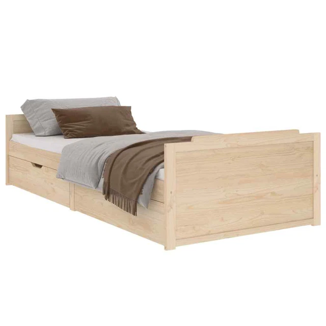 BED FRAME WITH Drawers Solid Wood Pine Bedstead Single Multi Colours vidaXL £1,000.00 - PicClick UK