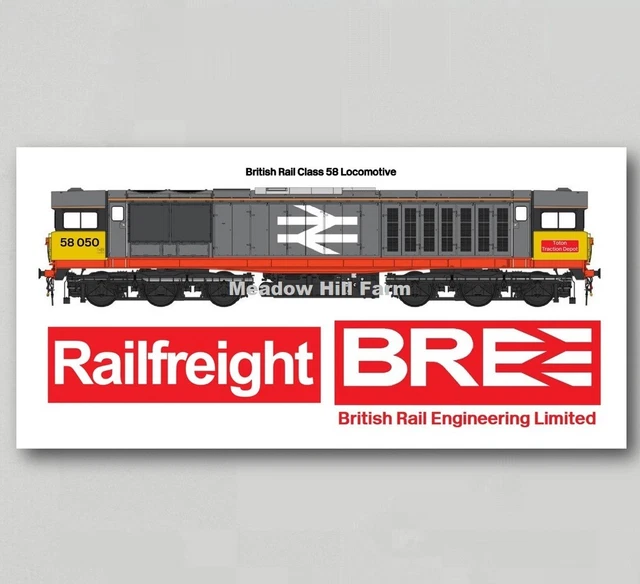 STICKER VARIOUS BRITISH Rail Class 58 Diesel Locomotive Railfreight ...