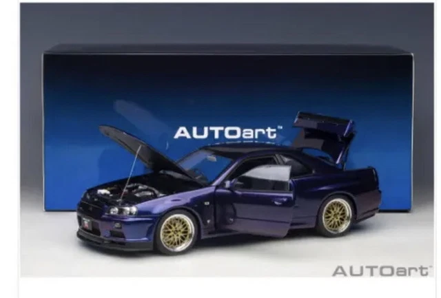 1:18 AUTOART NISSAN SKYLINE GT-R (R34) V-SPEC II Purple BBS Wheels ver £350.00 - PicClick UK