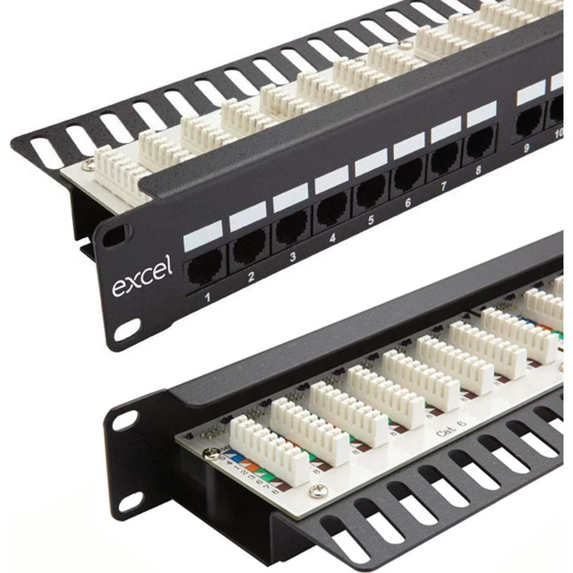 EXCEL CAT6 24 Port Unscreened Patch Panel 1U LSA Punch Down Right ...