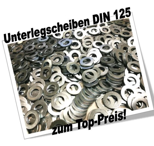UNTERLEGSCHEIBEN DIN 125 verzinkt Beilagscheibe Beilagen U-Scheiben M2 - M20 EUR 3,00 - PicClick DE