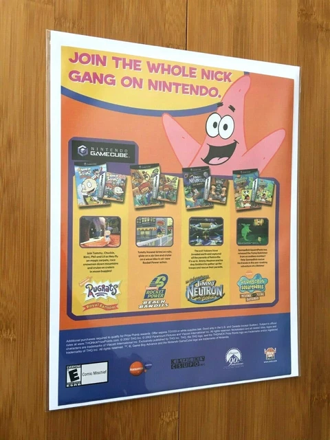 2002 NICKELODEON GAMECUBE GBA Print Ad/Poster Official Spongebob ...