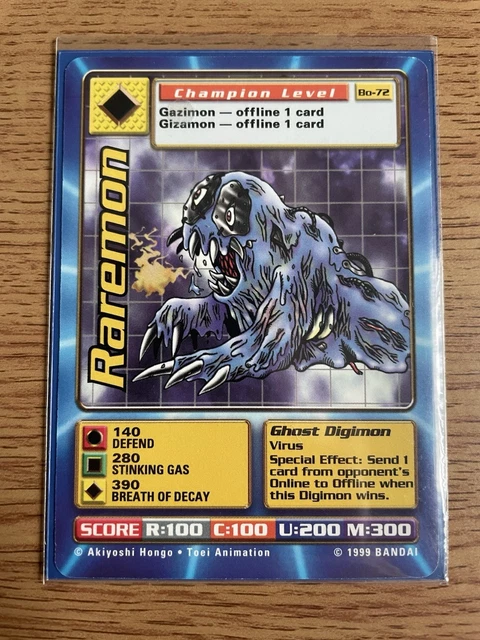 DIGIMON RAREMON BO-72 Bandai 1999 NM Card £4.36 - PicClick UK