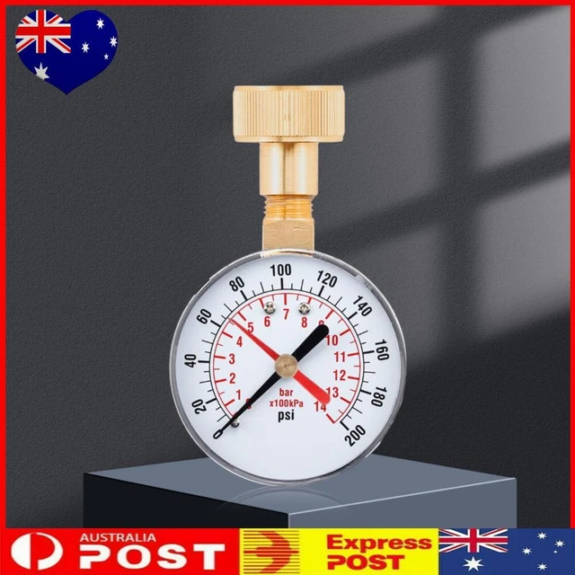 HYDRAULIC GAUGE 0-200 PSI Vacuum Manometer for Water Pump/ Pneumatic ...