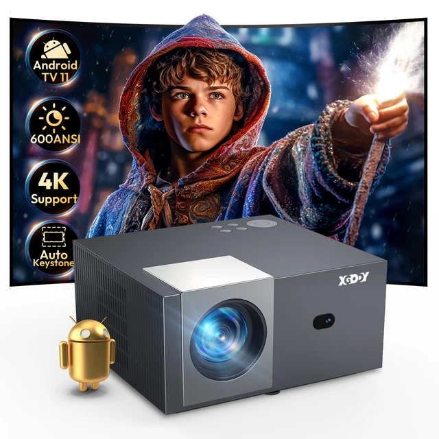XGODY ANDROID PROJECTOR Smart 18000 Lumen 5G WiFi Bluetooth UHD 4K Home ...