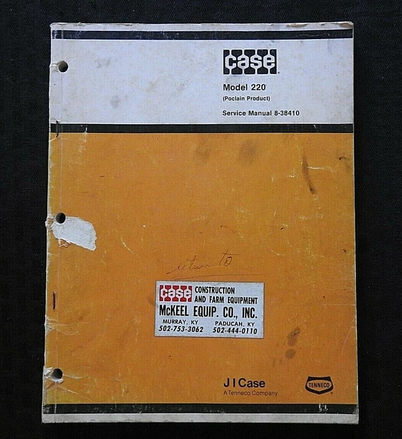 ORIGINAL CASE POCLAIN MODEL 220 Crawler Bagger Traktor Teile Manuell ...