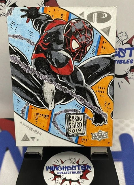 2019 UPPER DECK Marvel Premier Sketch of Spider-Man par Rob Broussard 1 ...