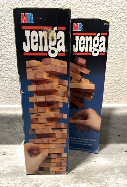 JENGA VINTAGE 1986 Milton Bradley Jenga Game Complete and with Plastic ...