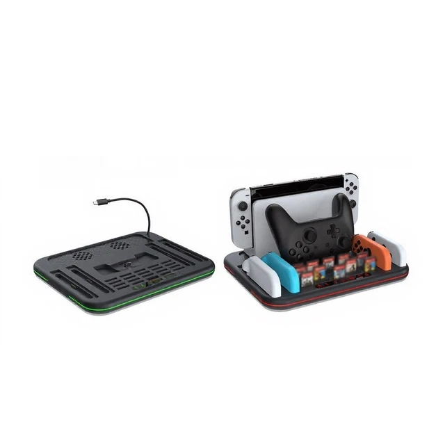 FÜR SWITCH2 DOCKINGSTATION RGB Cooling Hub mit Game Cartridge Organizer ...