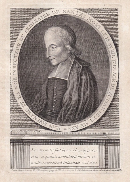 JEAN DE LA Noe Mesnard Menard Nantes gravure engraving Portrait 1750 ...