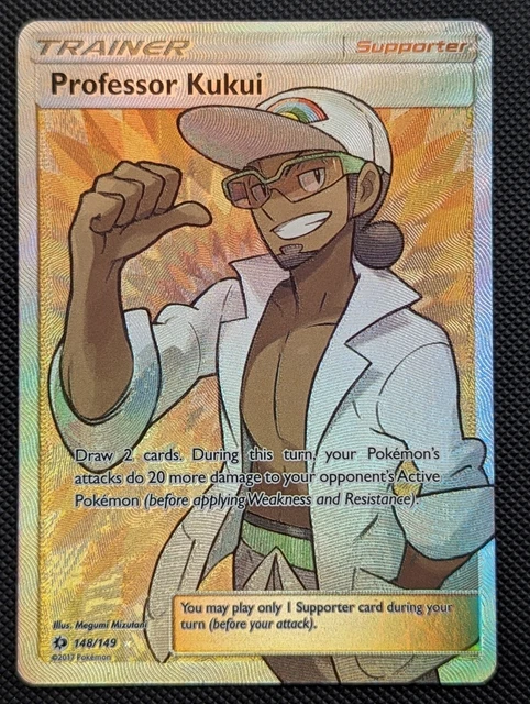CARTE POKÉMON - Entraîneur - Professeur Kukui - 148/149 - Soleil & Lune EUR 9,36 - PicClick FR