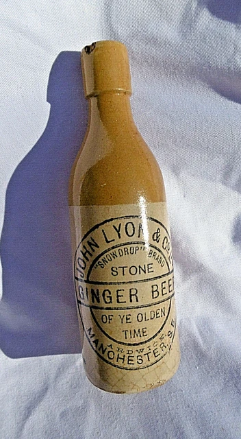 JOHN LYON MANCHESTER Snowdrop Brand Stoneware Ginger Beer Bottle ...