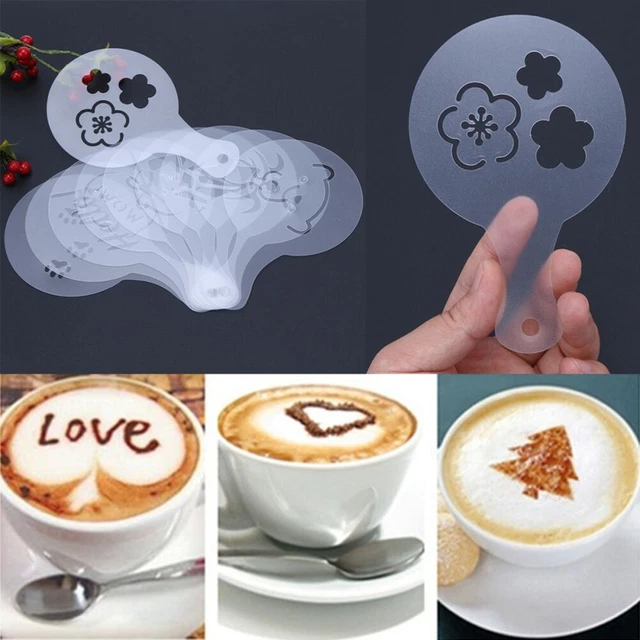 10 PCS COFFEE Stencils Template Latte Pattern Cappuccino Decoration $16 ...