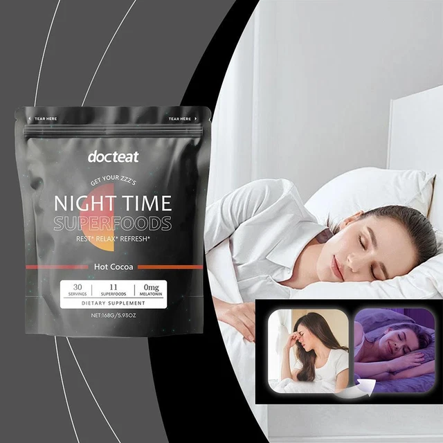 NIGHT TIME SUPERFOODS Sleeping Cocoa Powder for Relaxing Body and Mind ...