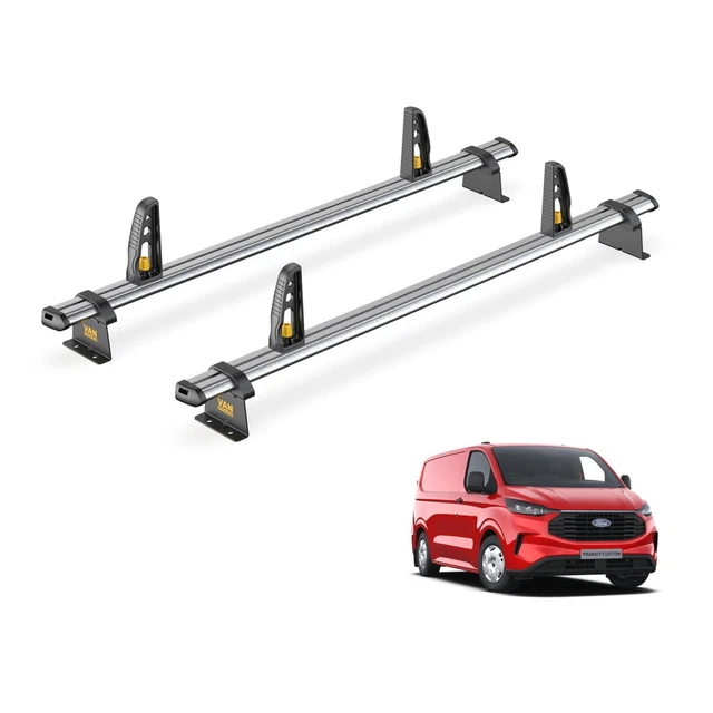 FORD TRANSIT CUSTOM Roof Rack for New 2024+ Models 2 Bars + Loadstops ...