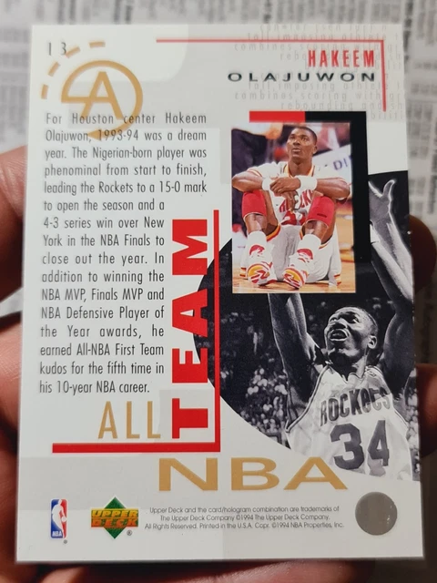 1994-95 UPPER DECK All-NBA Team Latrell Hakeem Olajuwon $1.95 - PicClick AU