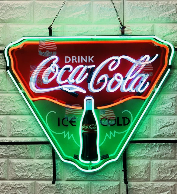 DRINK COCA COLA Ice Cold Neon Light Sign 19"X15" Beer Lamp Bar Decor ...