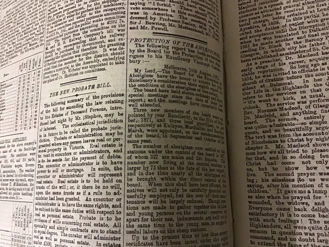OLD NEWSPAPER 1872 Aboriginal Protection Of Aborigines Board Report ...