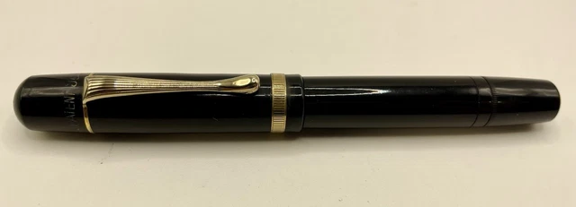 1940S RARE PELIKAN 100N Fountain Pen FLUTED CAP-FULL BLACK-CN F Nib ...