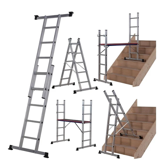 YOUNGMAN WERNER PRO-DECK 5 Way Combination Ladder £100.00 - PicClick UK