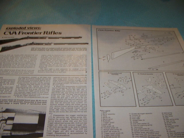 CVA FRONTIER (.45/.50 Cal ) Rifles..history/Exploded View/Disassembly ...