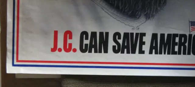 1976 CONTROVERSIAL POSTER For Jimmy Carter- J.C. CAN SAVE AMERICA! 23 x ...