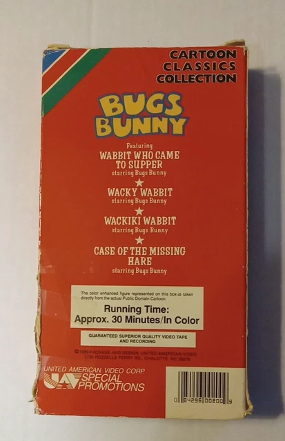 UAV CARTOON CLASSICS Collection Bugs Bunny VHS Volume 1 années 80 vidéo ...