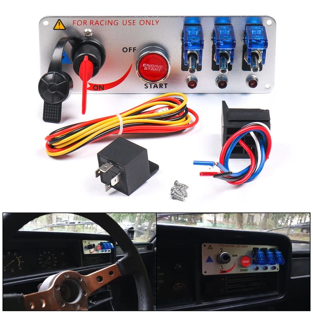 RACING CAR IGNITION Switch Panel Engine Start On/Off Push Button LED ...