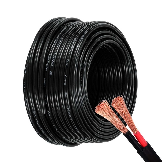 GIANTZ 5MM 30M Twin Core Wire Electrical Cable Extension Car 450V 2 ...