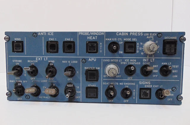 AEROSPATIALE AIRBUS A320 Pilot Cockpit Anti Ice/APU Control Panel, 25VU ...
